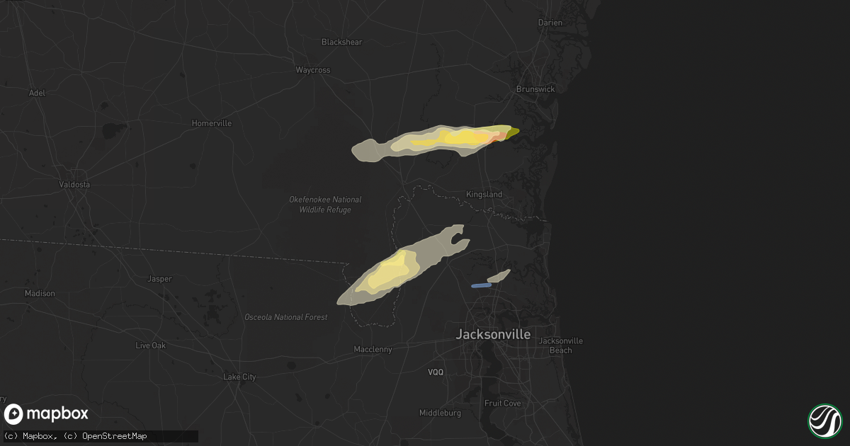 Hail Map in Hilliard, FL on January 4, 2023 - HailTrace