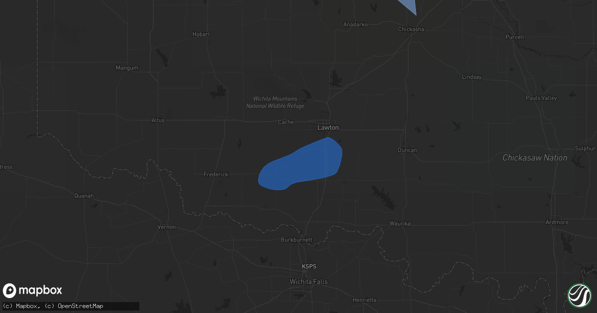 Hail Map in Faxon, OK on January 7, 2026 - HailTrace