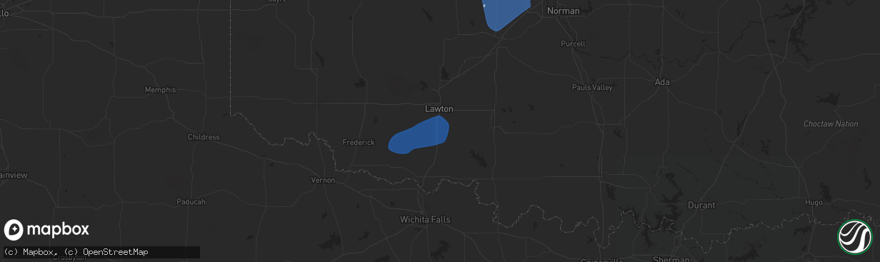 Hail Map in Geronimo, OK on January 7, 2026 - HailTrace
