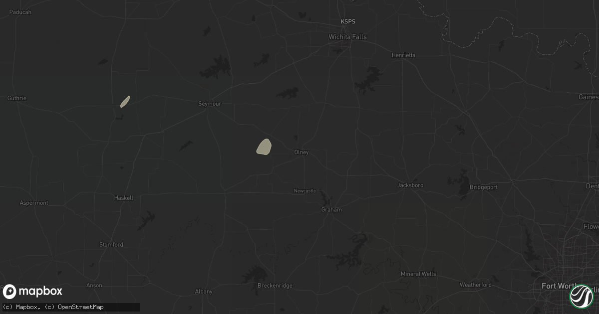 Hail Map in Olney, TX on January 7, 2026 - HailTrace