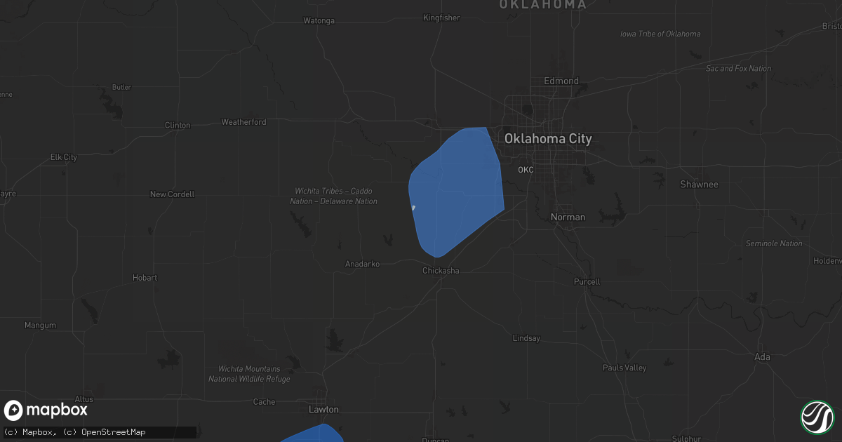 Hail Map in Pocasset, OK on January 7, 2026 - HailTrace