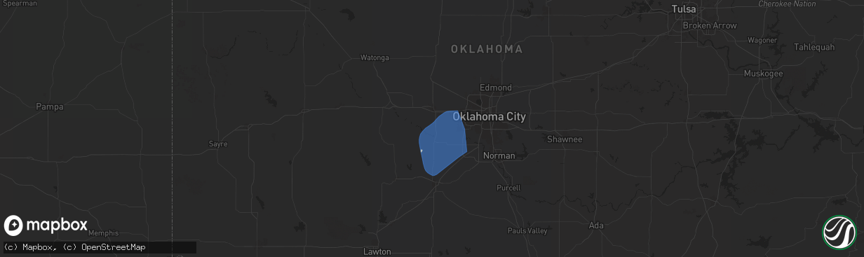 Hail Map in Union City, OK on January 7, 2026 - HailTrace