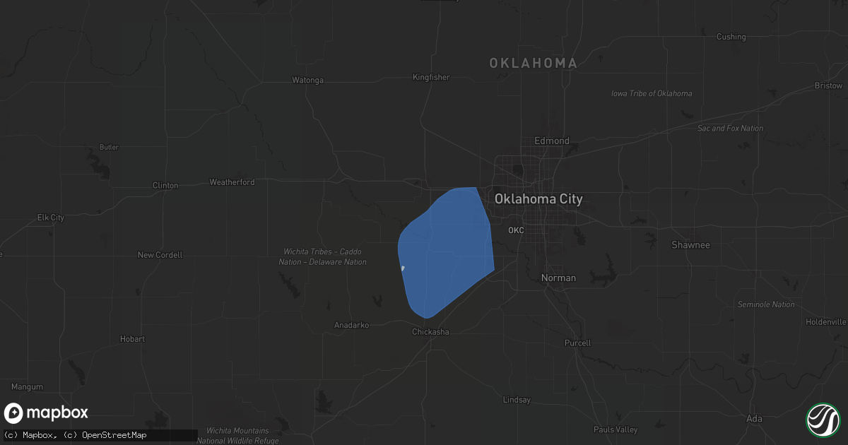 Hail Map in Union City, OK on January 7, 2026 - HailTrace