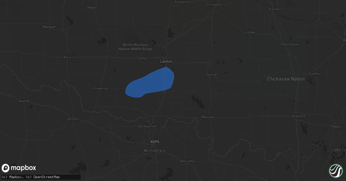 Hail Map in Walters, OK on January 7, 2026 - HailTrace