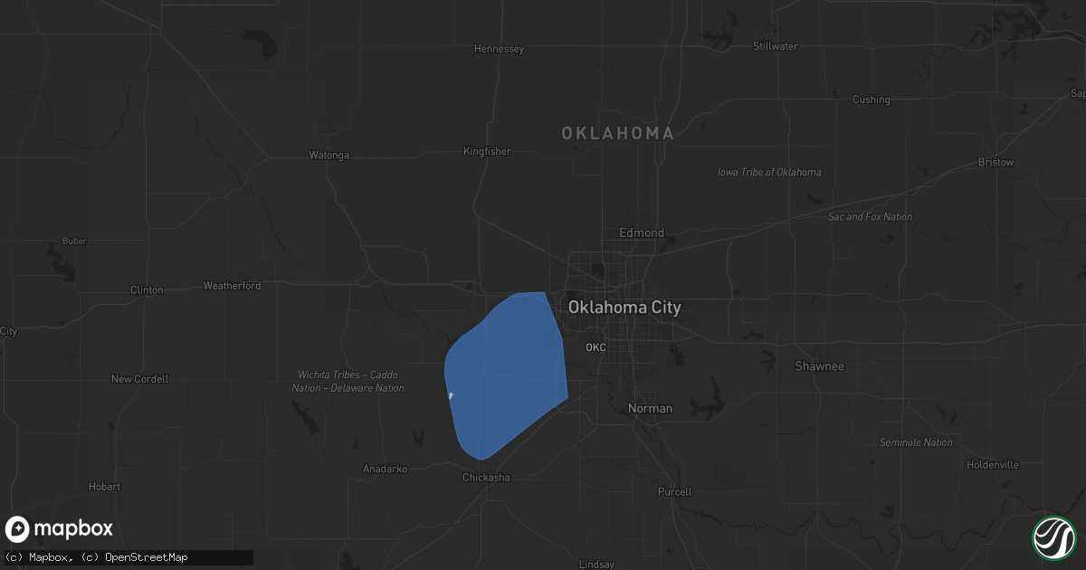Hail Map in Yukon, OK on January 7, 2026 - HailTrace