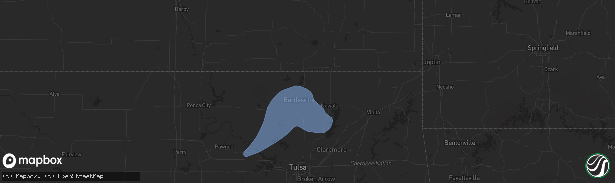Hail Map in Dewey, OK on January 8, 2026 - HailTrace