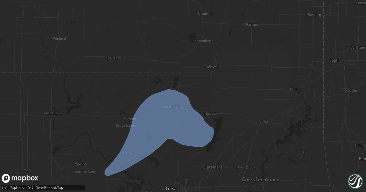 Hail Map in Dewey, OK on January 8, 2026 - HailTrace