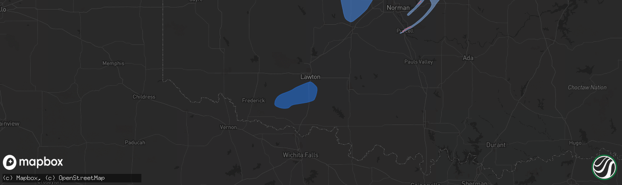 Hail Map in Geronimo, OK on January 8, 2026 - HailTrace