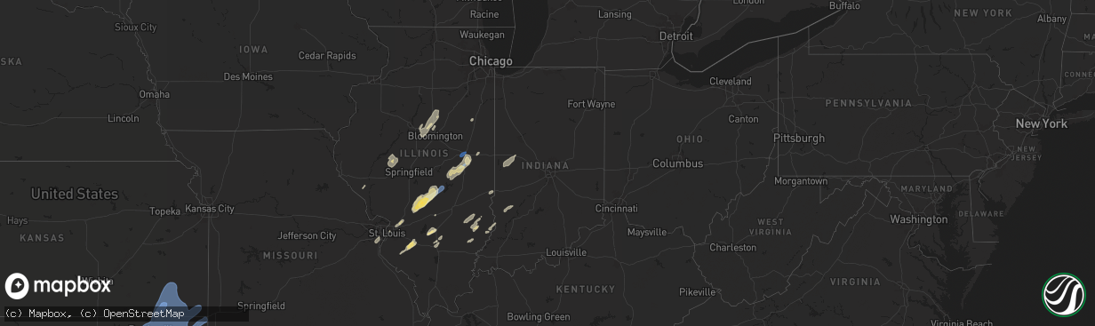 Hail Map in Indiana on January 8, 2026 - HailTrace