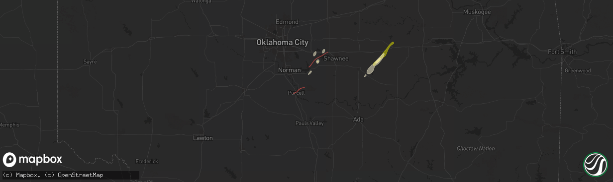 Hail Map in Lexington, OK on January 8, 2026 - HailTrace