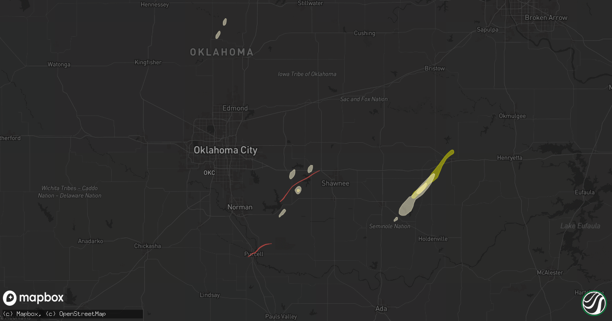 Hail Map in Mcloud, OK on January 8, 2026 - HailTrace
