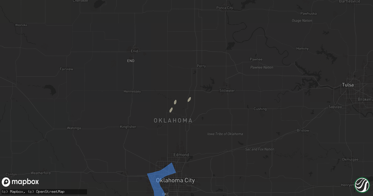 Hail Map in Mulhall, OK on January 8, 2026 - HailTrace