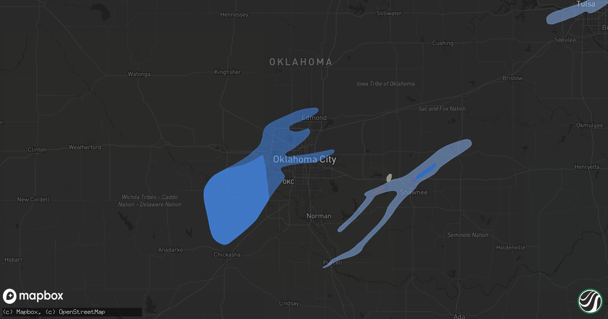 Hail Map in Oklahoma City, OK on January 8, 2026 - HailTrace