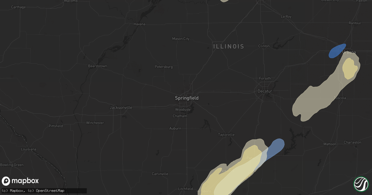 Hail Map in Springfield, IL on January 8, 2026 - HailTrace