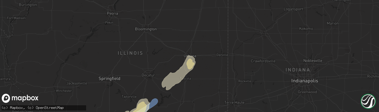 Hail Map in Urbana, IL on January 8, 2026 - HailTrace