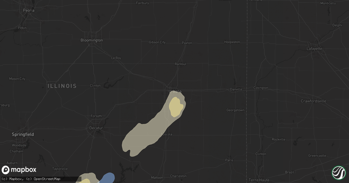 Hail Map in Urbana, IL on January 8, 2026 - HailTrace