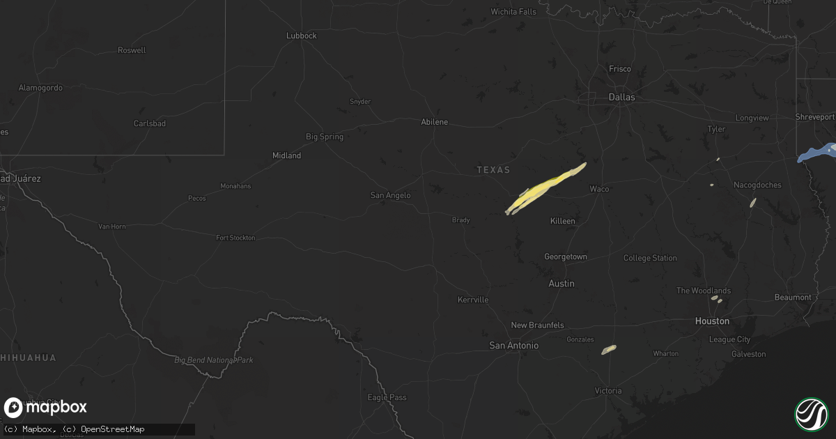 Hail Map in Texas on January 9, 2026 - HailTrace
