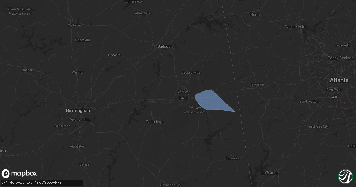 Hail Map in Anniston, AL on January 10, 2026 - HailTrace