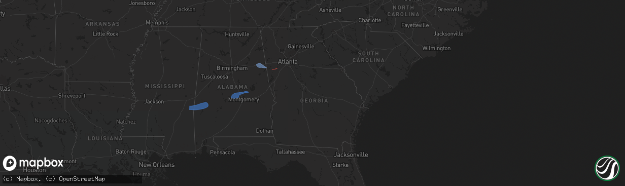 Hail Map in Georgia on January 10, 2026 - HailTrace