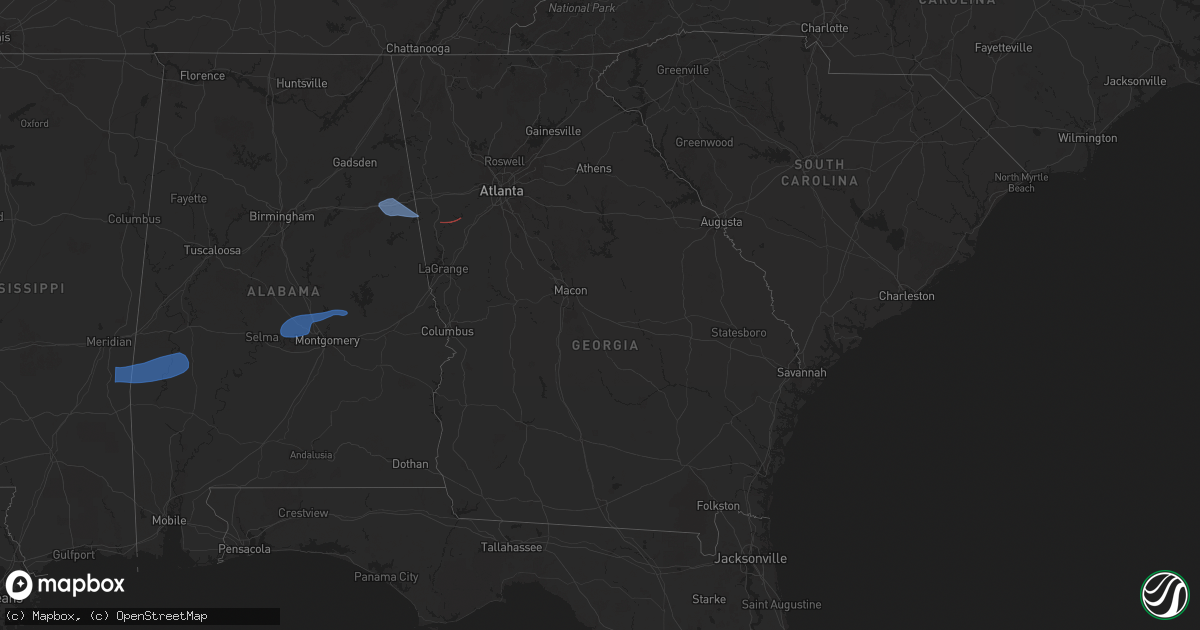 Hail Map in Georgia on January 10, 2026 - HailTrace