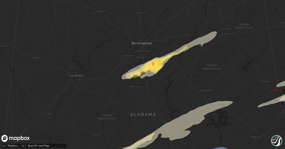 Hail Map in Alabaster, AL on January 12, 2023 - HailTrace