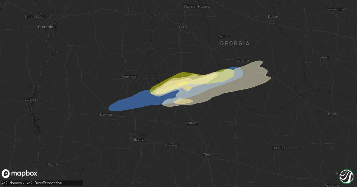 Hail Map in Cordele, GA on January 12, 2023 - HailTrace