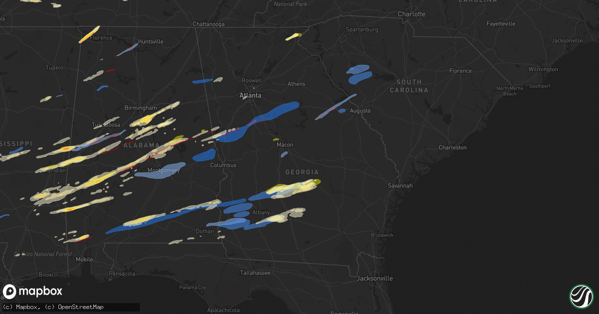Hail Map in Georgia on January 12, 2023 - HailTrace