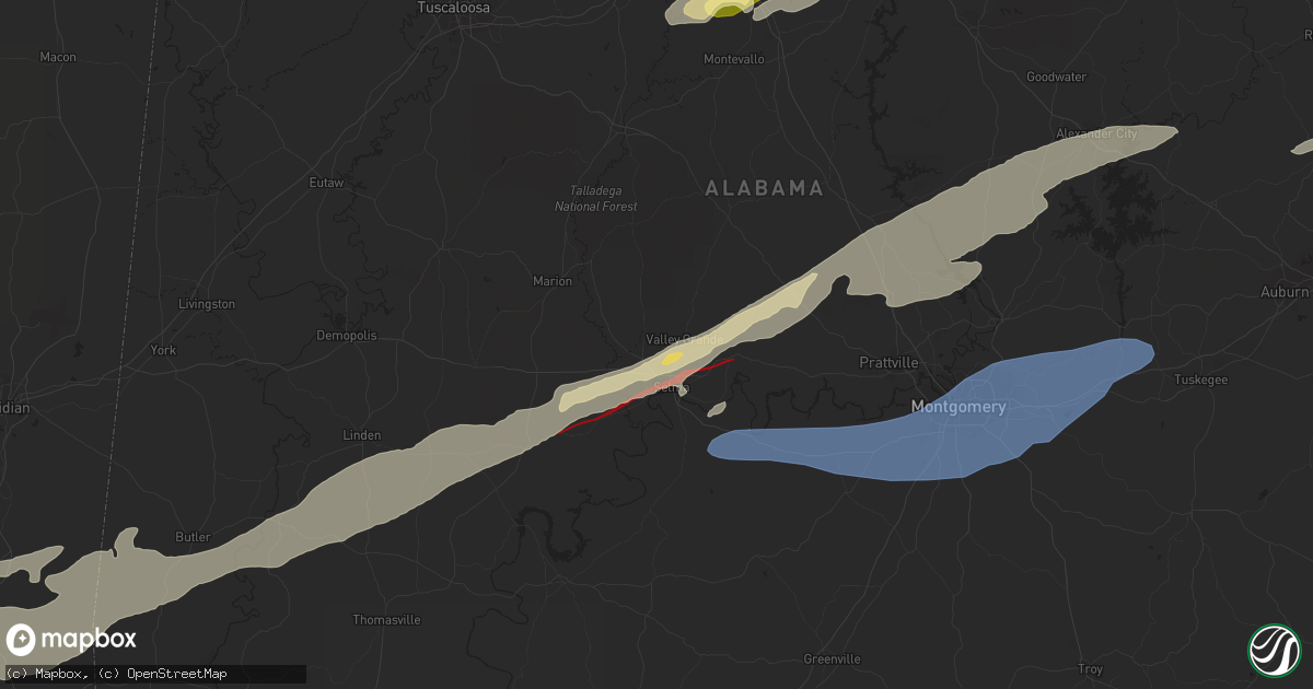 Hail Map in Selma, AL on January 12, 2023 - HailTrace