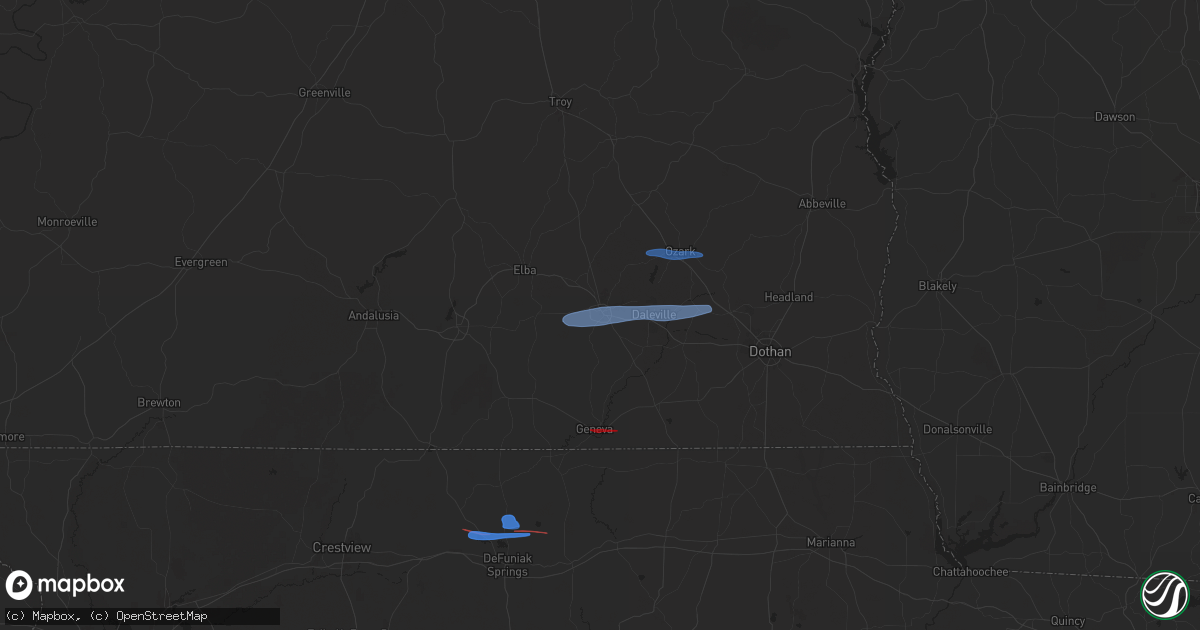 Hail Map in Enterprise, AL on January 25, 2026 - HailTrace