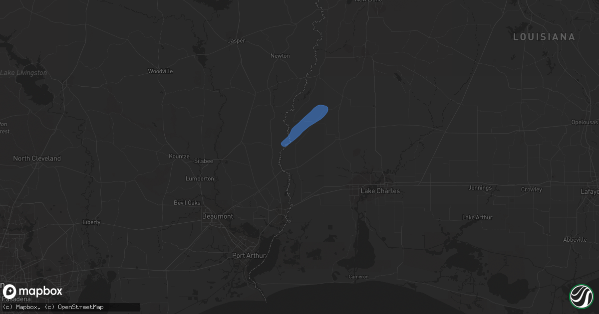 Hail Map in Starks, LA on February 8, 2023 - HailTrace