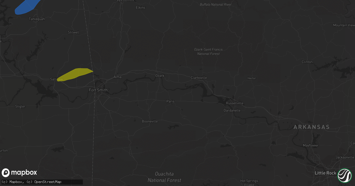 Hail Map in Muldrow, OK on February 15, 2023 - HailTrace