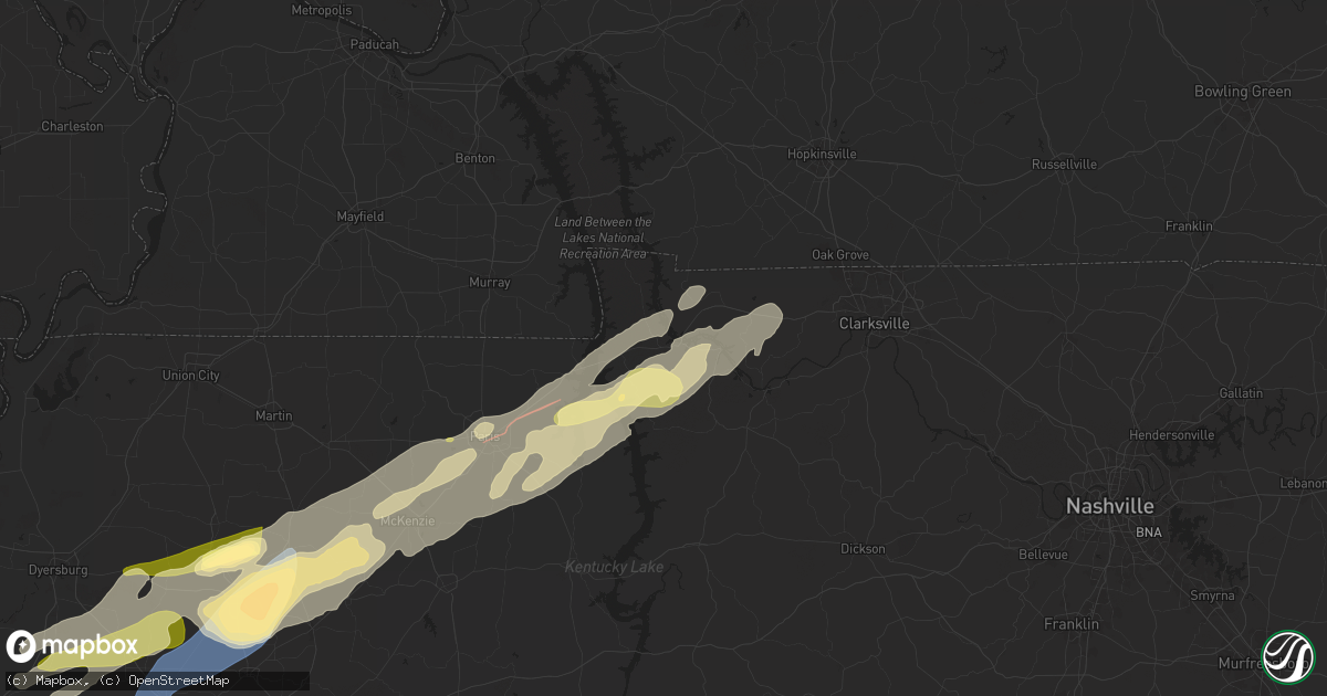 Hail Map in Dover, TN on February 15, 2025 - HailTrace
