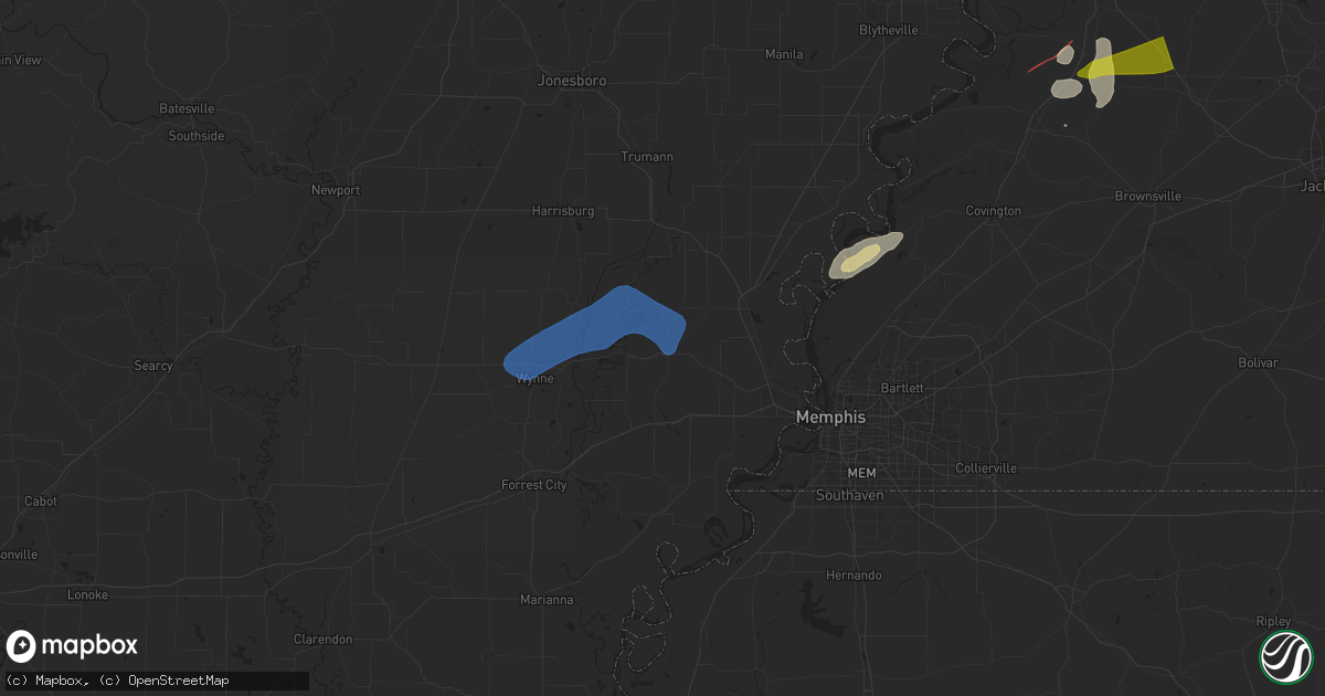 Hail Map in Earle, AR on February 15, 2025 - HailTrace