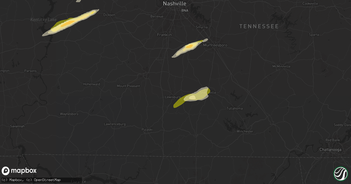 Hail Map in Lewisburg, TN on February 16, 2023 - HailTrace