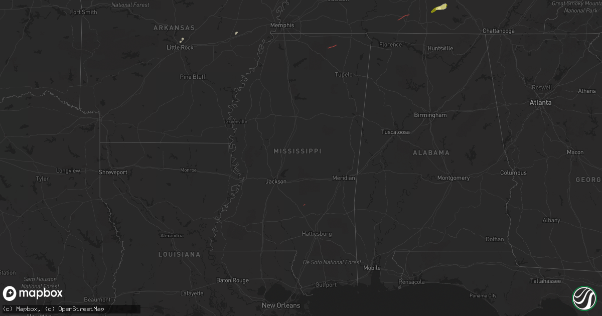 Hail Map in Mississippi on February 16, 2023 - HailTrace