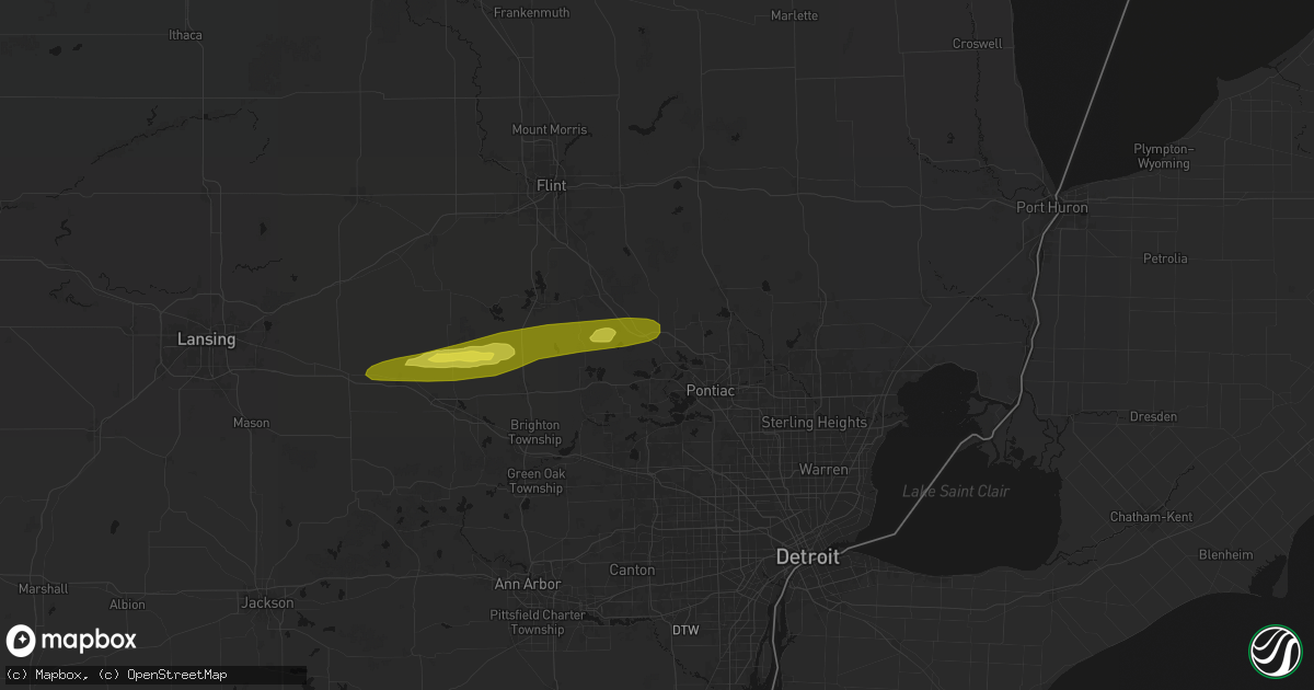 Hail Map in Clarkston, MI on February 18, 2026 - HailTrace