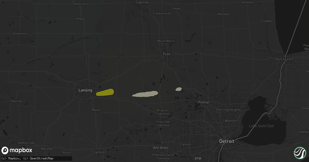 Hail Map in Linden, MI on February 18, 2026 - HailTrace