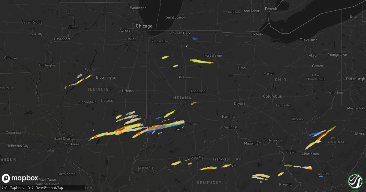 Hail Map in Indiana on February 19, 2026 - HailTrace