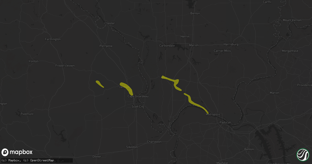 Hail Map in Jonesboro, IL on February 22, 2024 - HailTrace