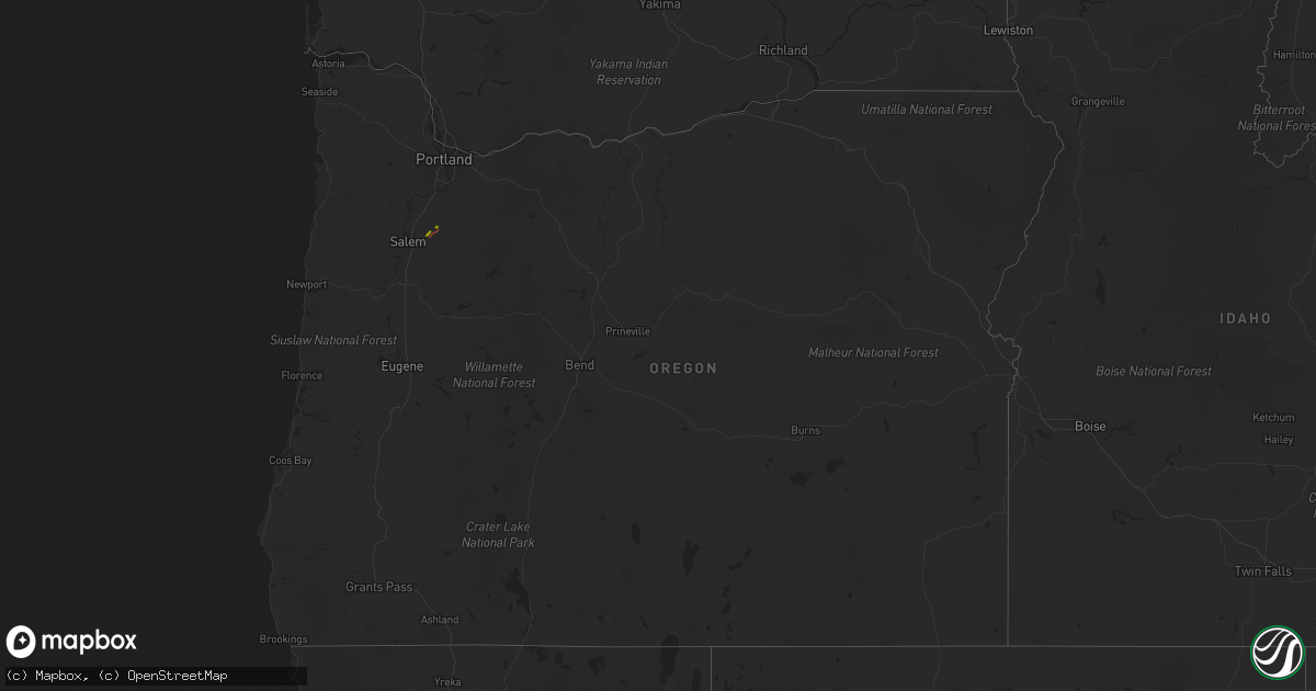 Hail Map in Oregon on February 24, 2025 - HailTrace