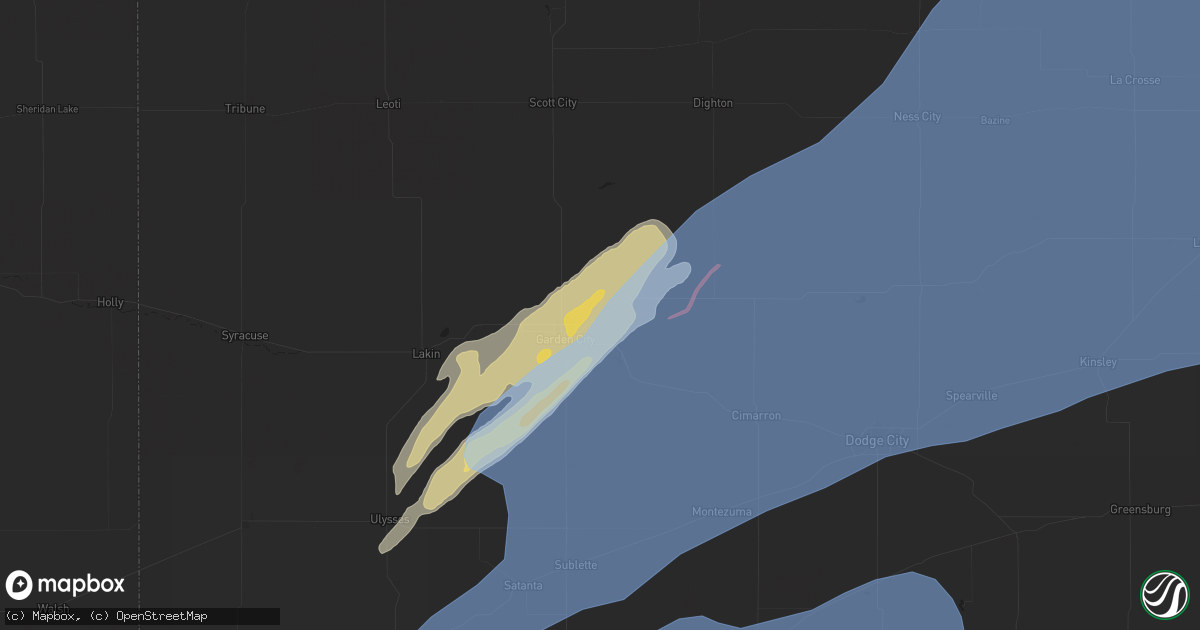 Hail Map in Garden City, KS on February 26, 2023 - HailTrace
