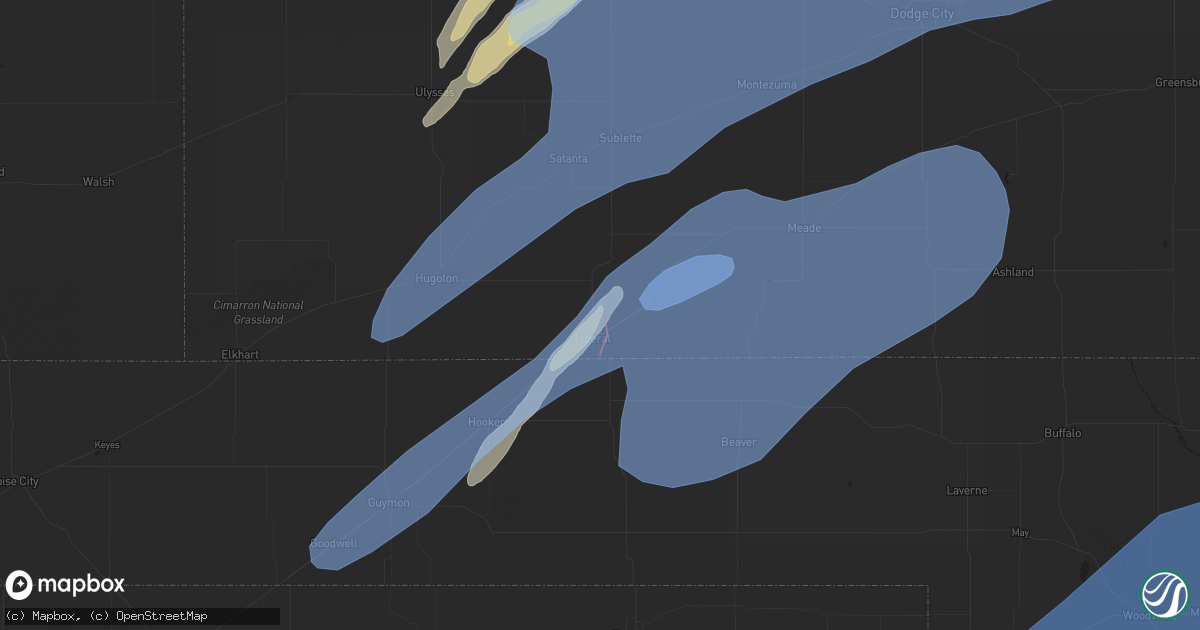 Hail Map in Liberal, KS on February 26, 2023 - HailTrace