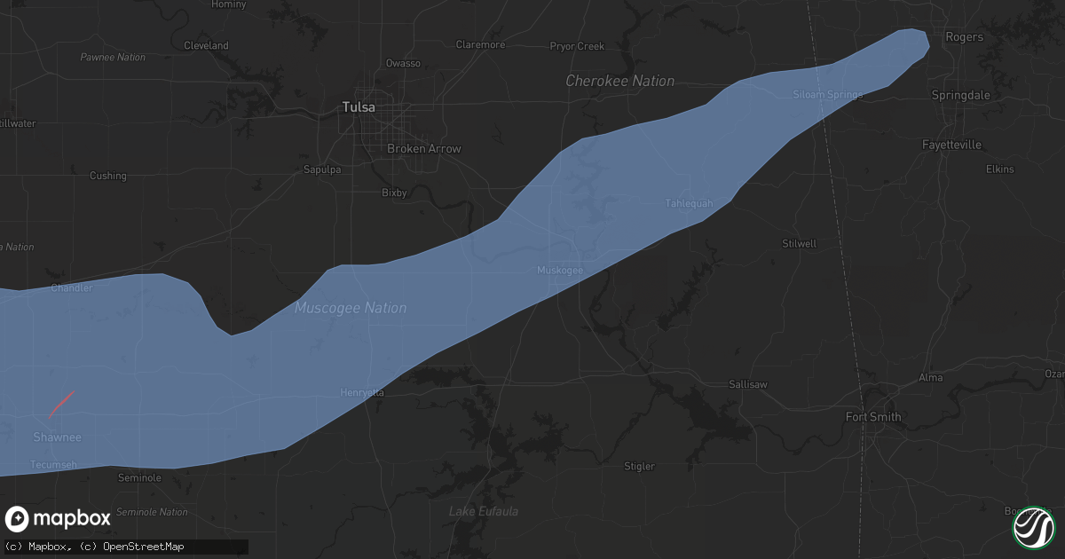 Hail Map in Muskogee, OK on February 26, 2023 - HailTrace