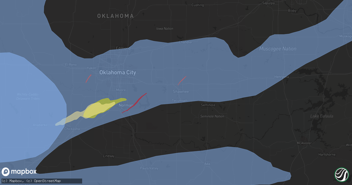 Hail Map in Shawnee, OK on February 26, 2023 - HailTrace