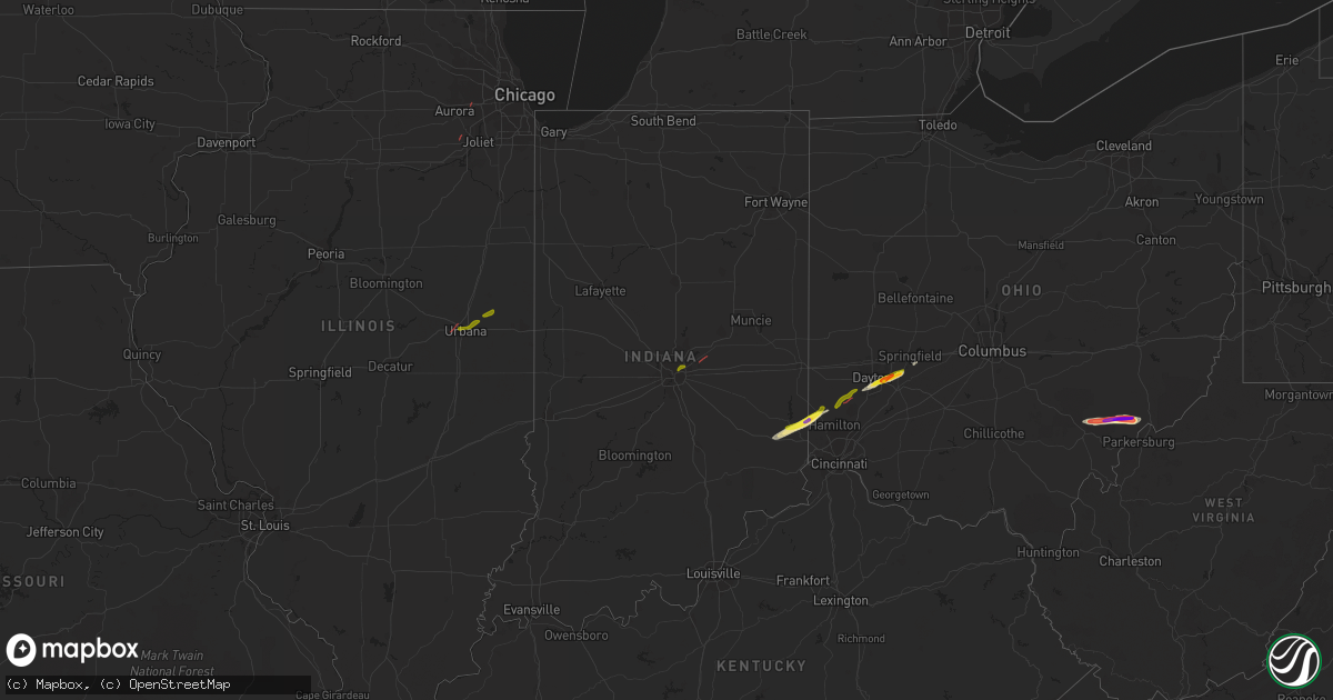 Hail Map in Indiana on February 27, 2023 - HailTrace