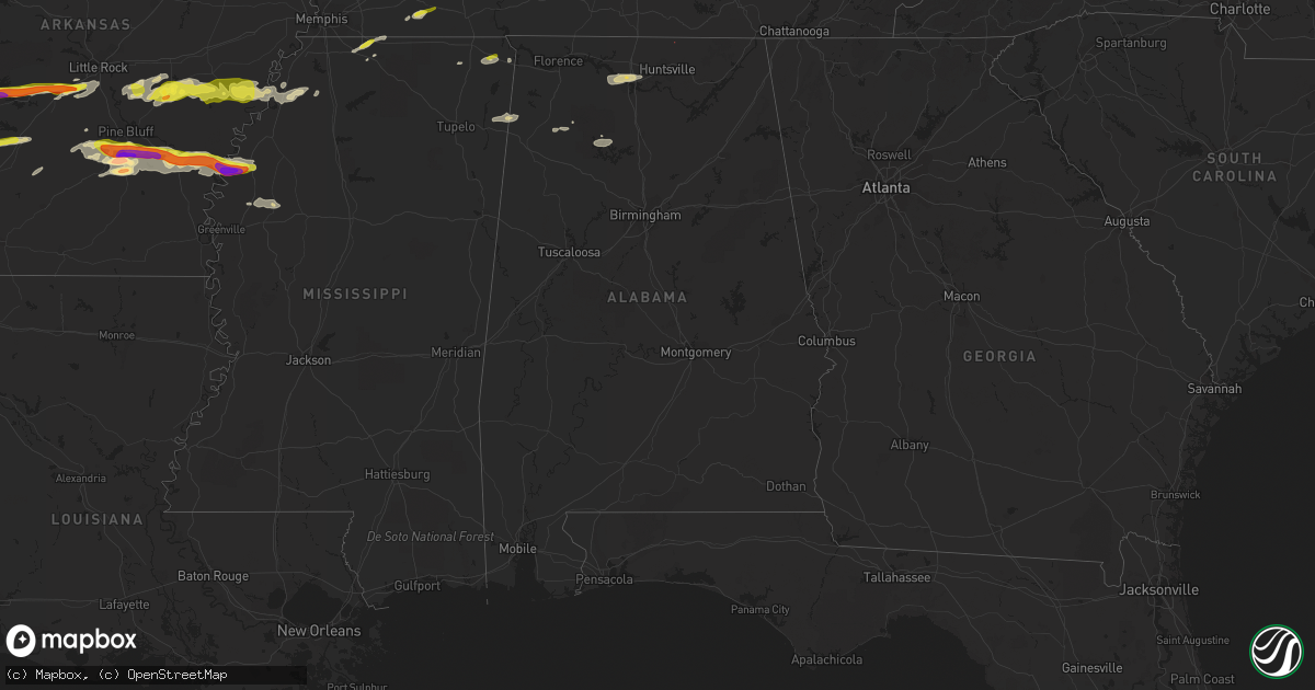 Hail Map in Alabama on March 1, 2023 - HailTrace