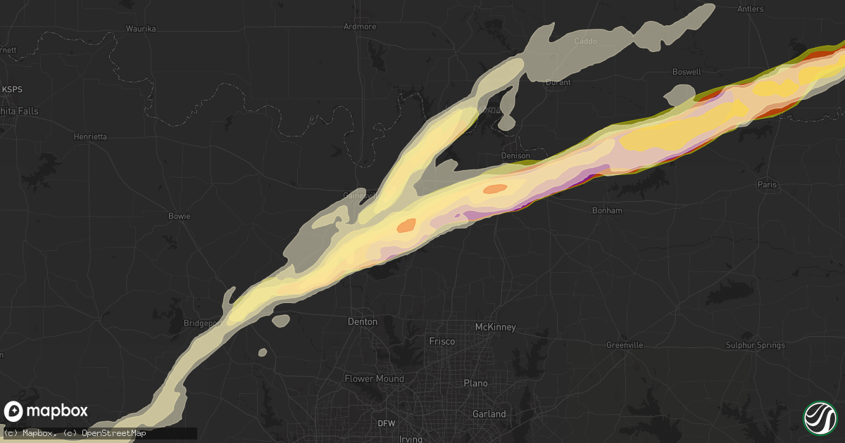 Hail Map in Collinsville, TX on March 2, 2023 - HailTrace