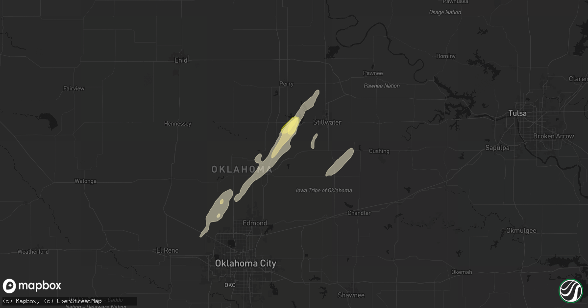 Hail Map in Coyle, OK on March 6, 2026 - HailTrace