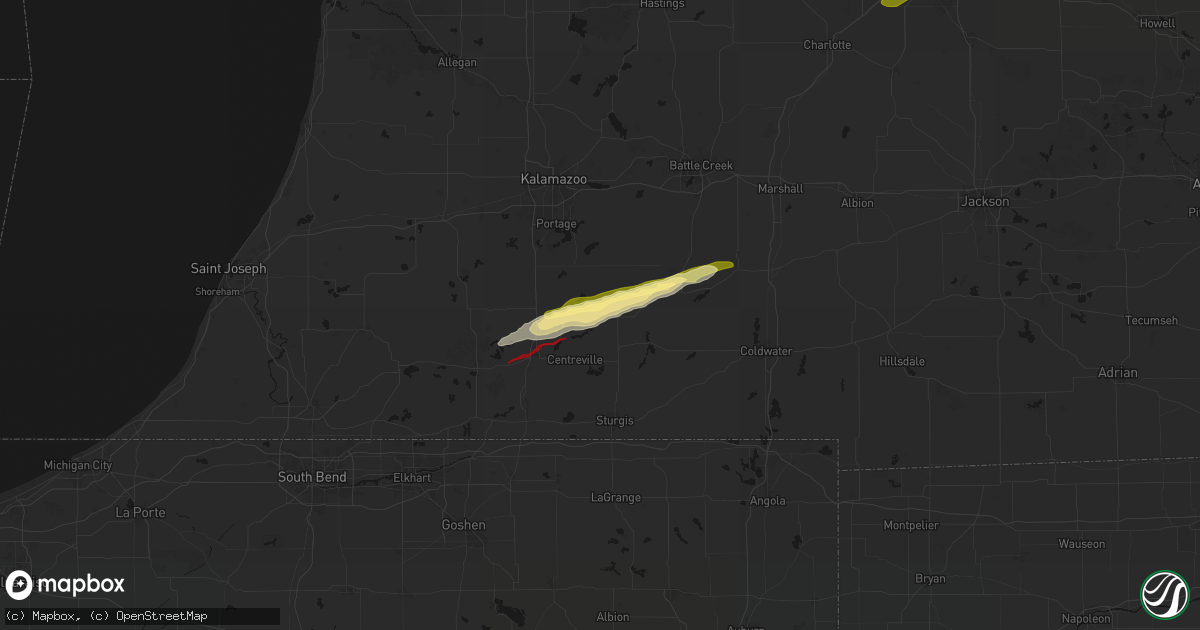 Hail Map in Mendon, MI on March 6, 2026 - HailTrace
