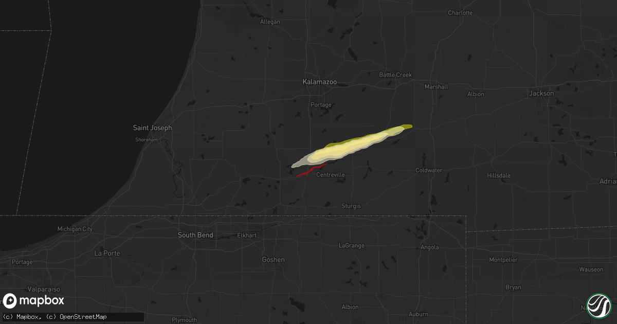 Hail Map in Three Rivers, MI on March 6, 2026 - HailTrace